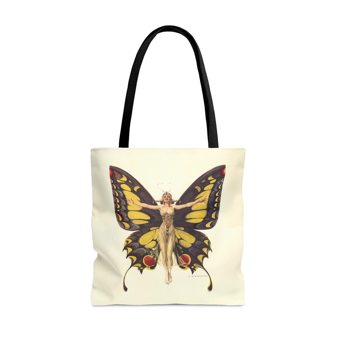 Vintage Life Magazine Butterfly Illustration - Double Sided Tote ...