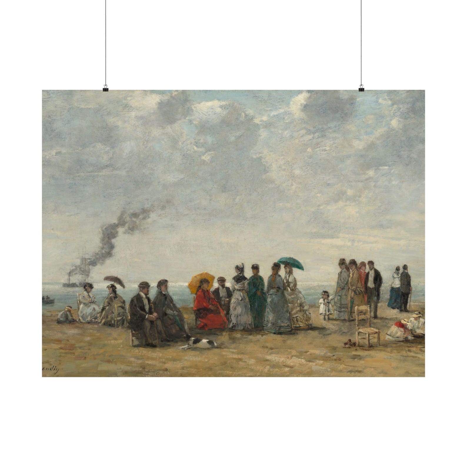 Figures on the Beach, C. 1867/1870 - Eugène Boudin - French - Matte ...