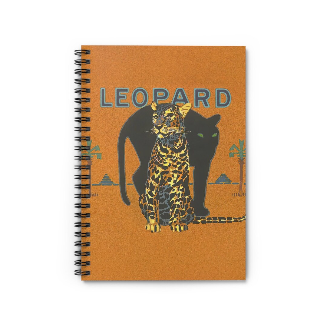 Vintage Leopard Illustration Tote Notebook - Ruled Line - Reproduction ...