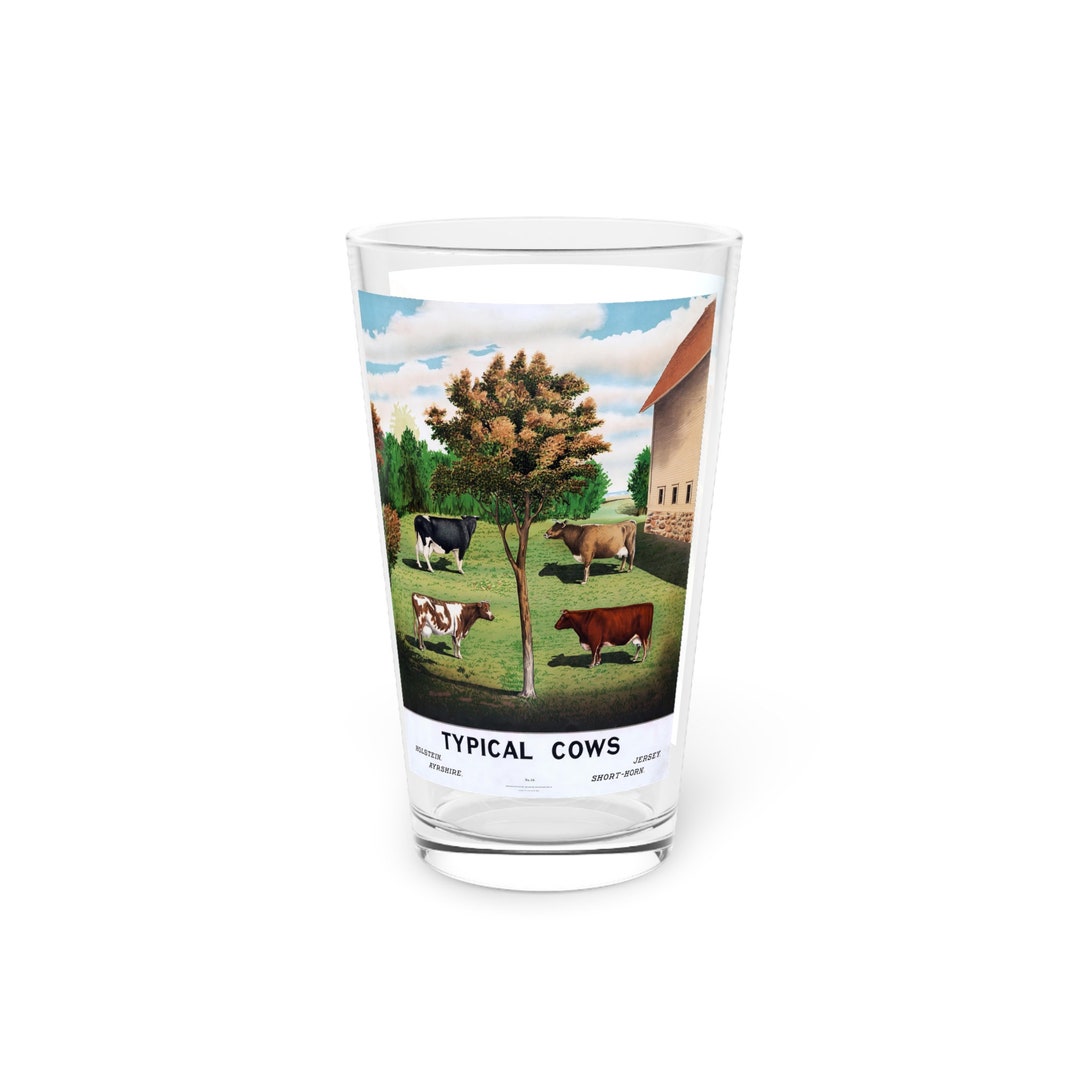 Typical Cows Pint Glass Vintage Reproduction Print Pint Glass, 16oz ...