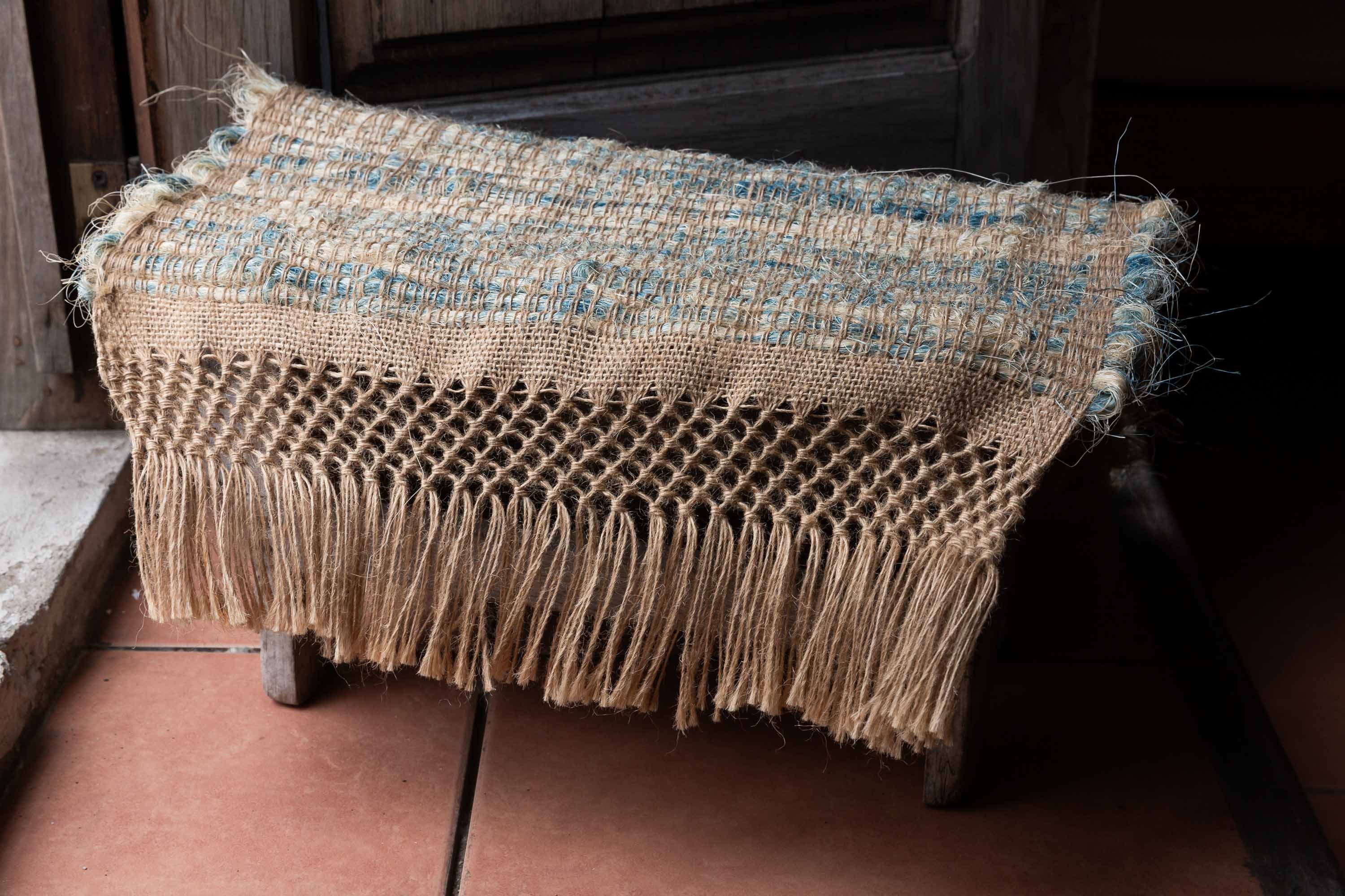 Set 3 Tapetes de Yute con Henequén teñido con índigo Decoración ...