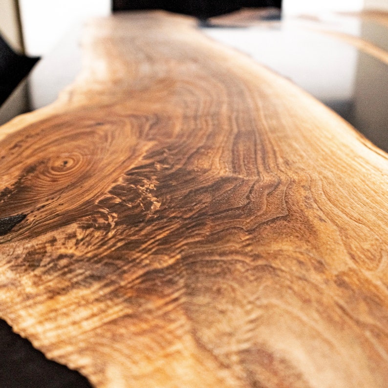 Walnut Epoxy River Table, Custom 90 X 48 Unique Walnut Table, Black ...