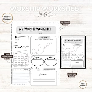 Worship Worksheet, Sermon Notes for Kids, Kids Bible Study Notes ...