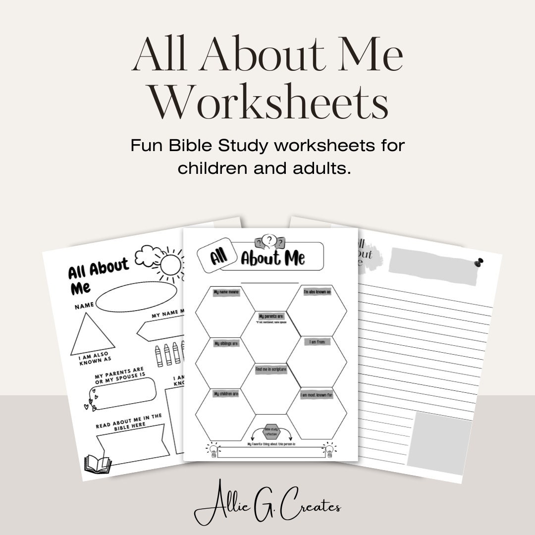 About Me Worksheet, Bible Study Worksheet, Children's Bible Study, All ...