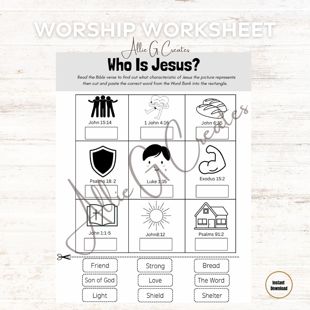 Matching, Cut & Paste, Sunday School, Children's Church, Worship ...