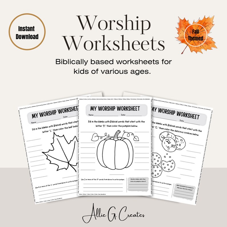 Worship Worksheet, Sermon Notes for Kids, Kids Bible Study Notes ...