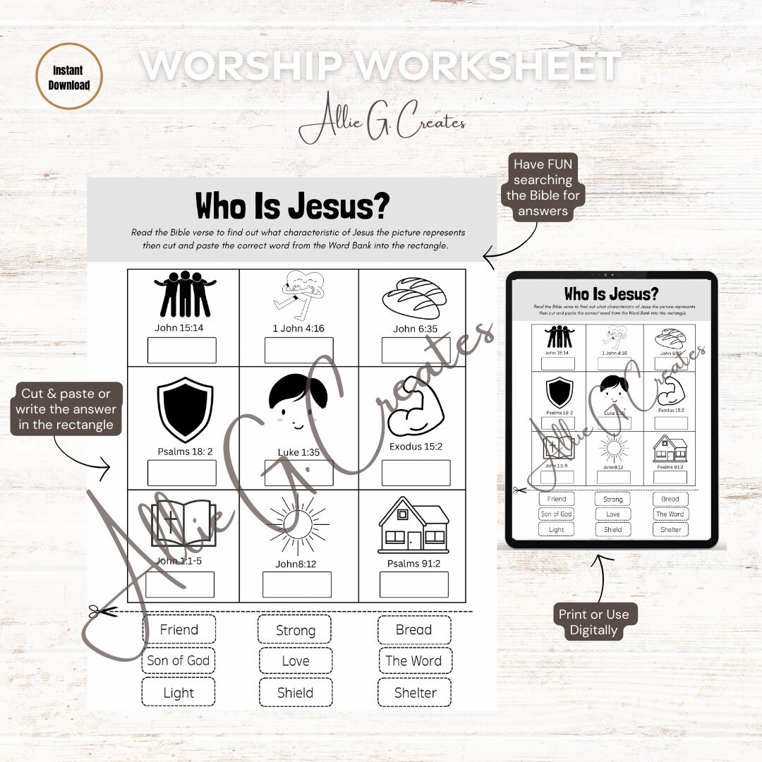 Matching, Cut & Paste, Sunday School, Children's Church, Worship ...