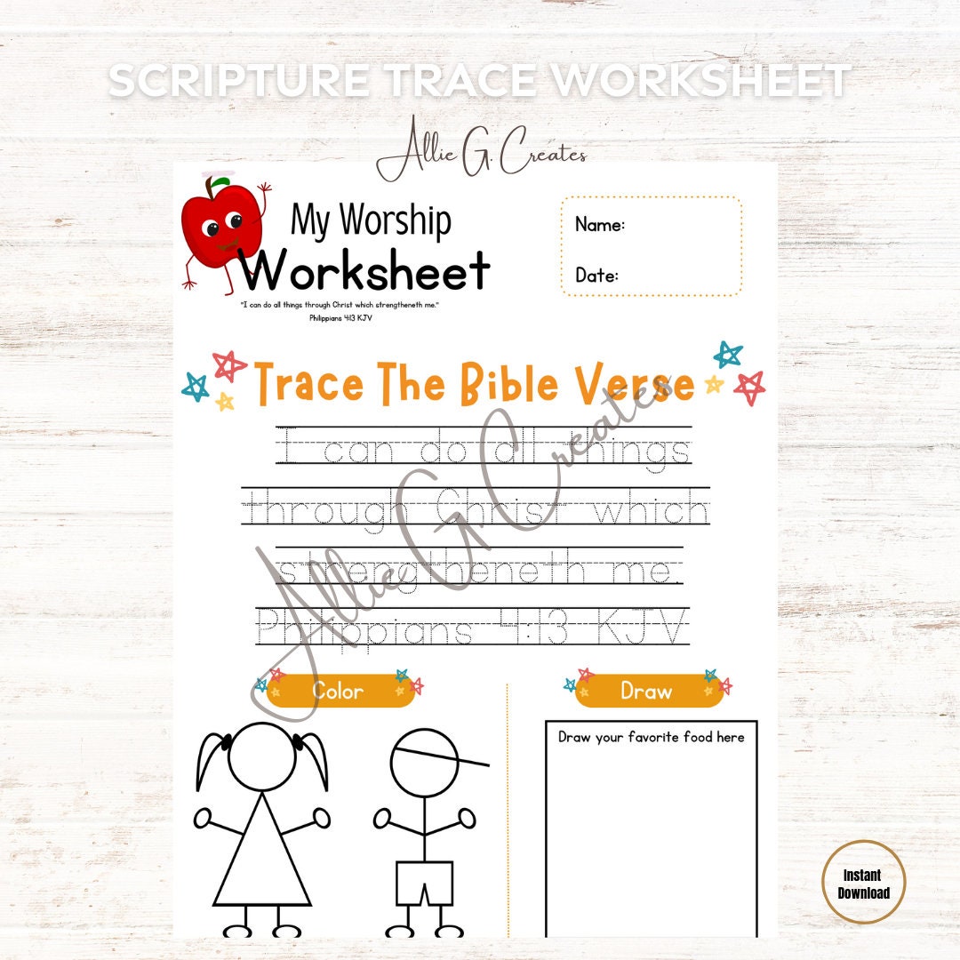 Worship Worksheet, Sermon Notes for Kids, Kids Bible Study Notes ...