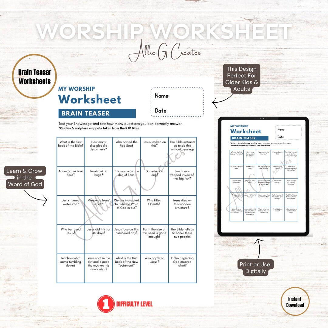 Worship Worksheet, Sermon Notes for Kids, Kids Bible Study Notes ...