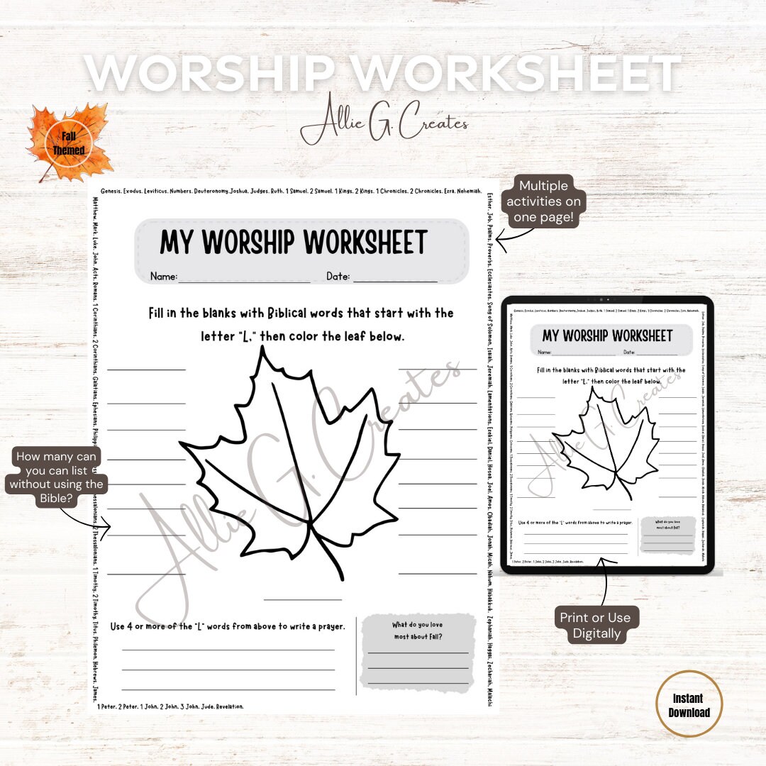 Worship Worksheet, Sermon Notes for Kids, Kids Bible Study Notes ...