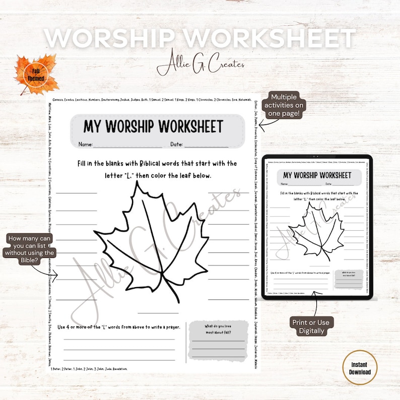 Worship Worksheet, Sermon Notes for Kids, Kids Bible Study Notes ...