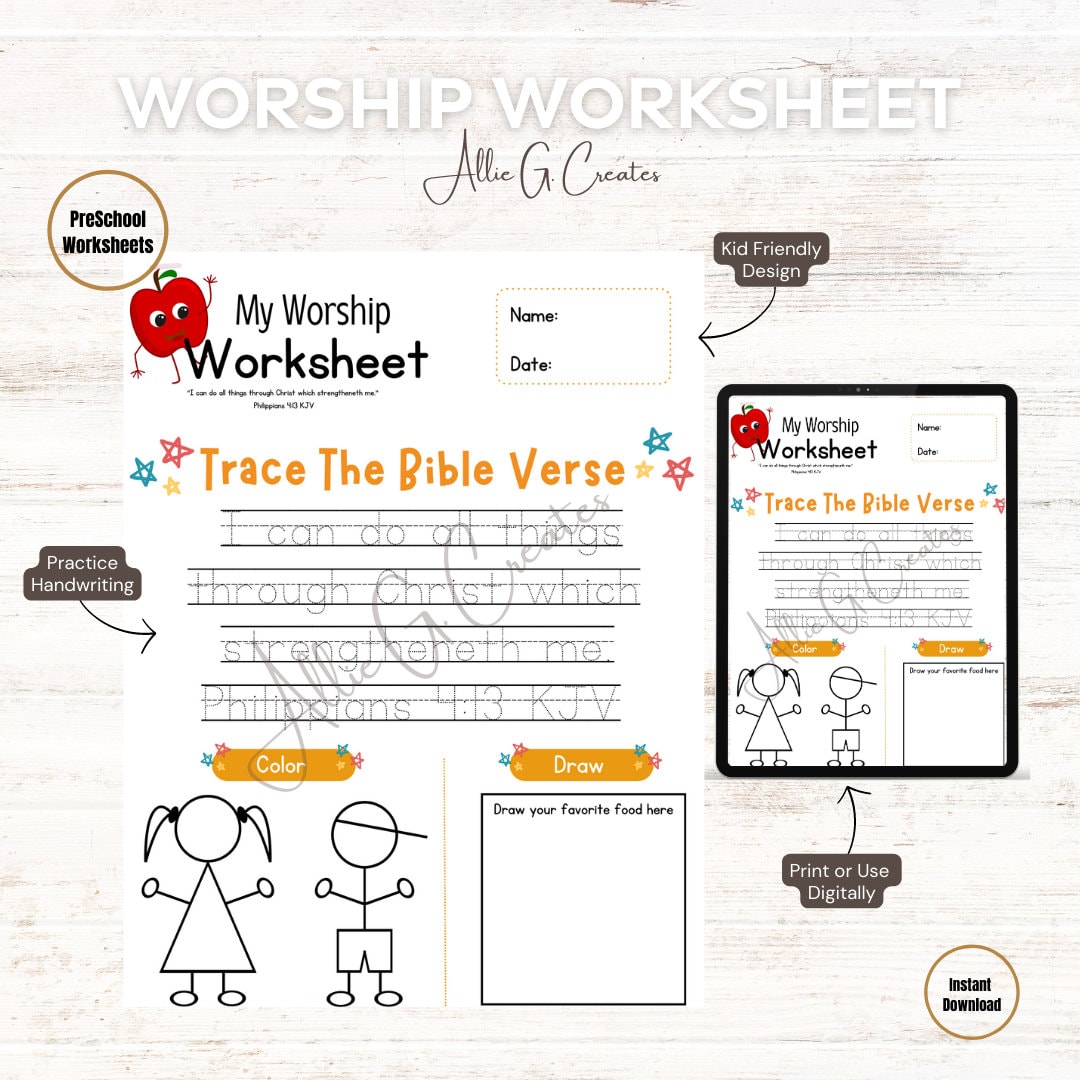 Worship Worksheet, Sermon Notes for Kids, Kids Bible Study Notes ...