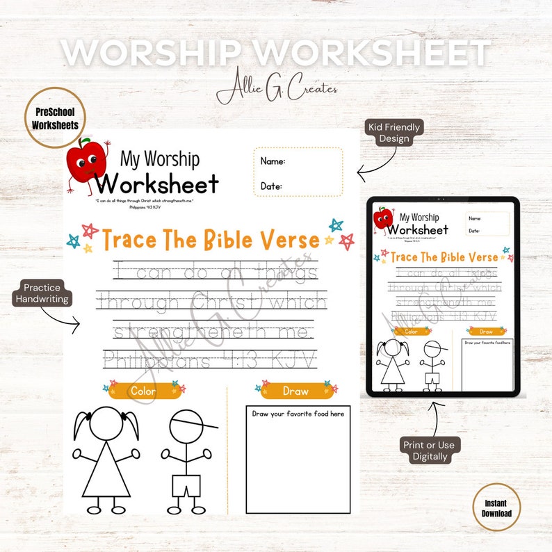 Worship Worksheet, Sermon Notes for Kids, Kids Bible Study Notes ...