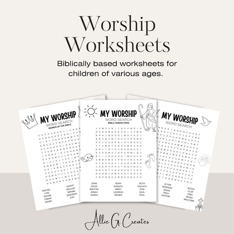 Worship Worksheet, Sermon Notes, Kids Sermon Notes, Church Activity ...
