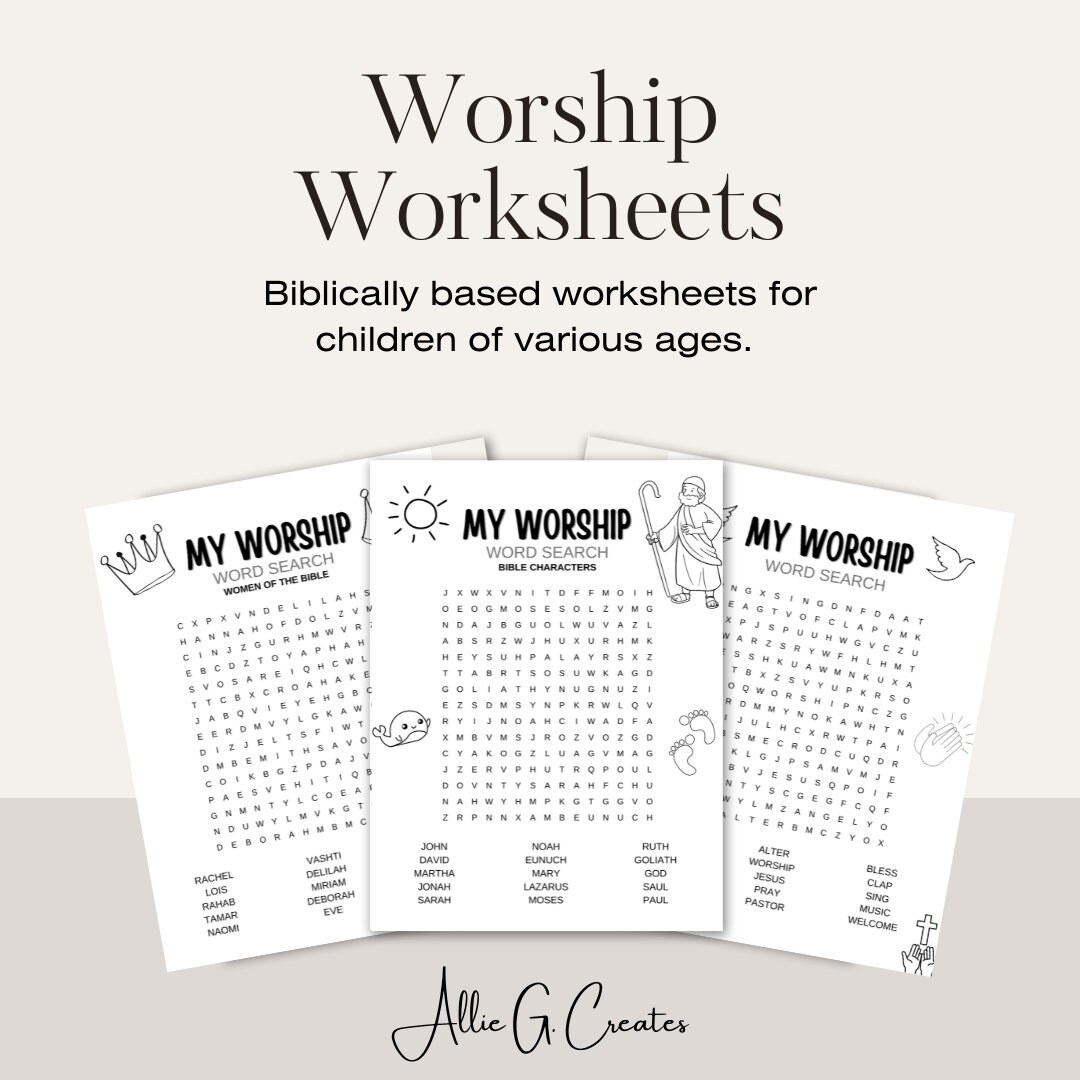 Worship Worksheet, Sermon Notes, Kids Sermon Notes, Church Activity ...