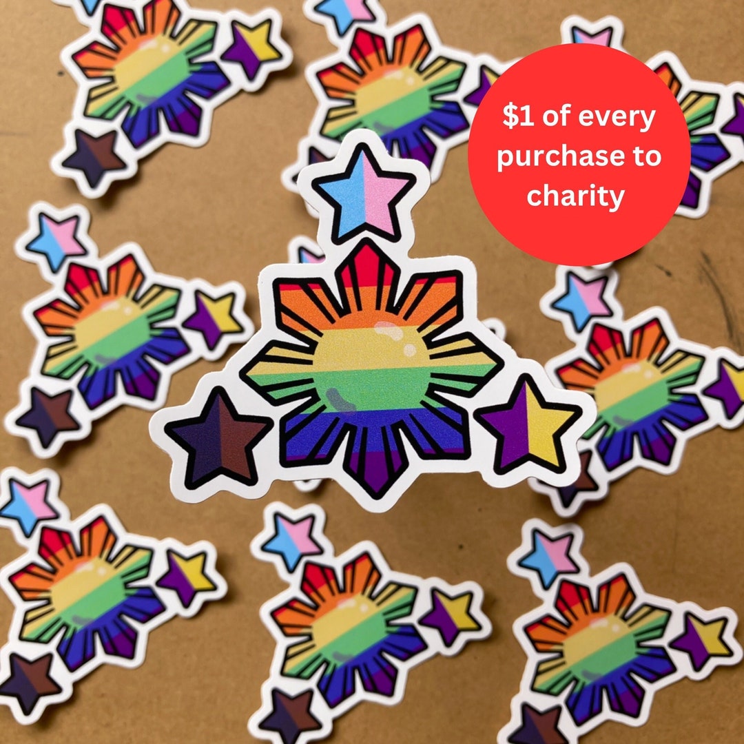 Filipino Sun Bakla Pride Sticker Progress Flag Queer Filipino American ...