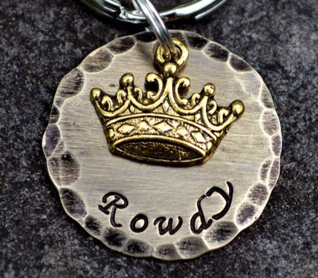 Dog Tag, Dog Tag, Pet Tag, Crown Dog Tag, Royal Pet Tag, Collar Tag ...
