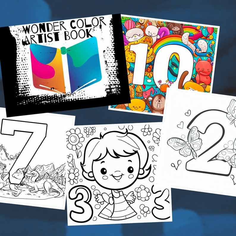 Coloring Book Numbers 1 to 10 Coloring Pages Printable - Etsy