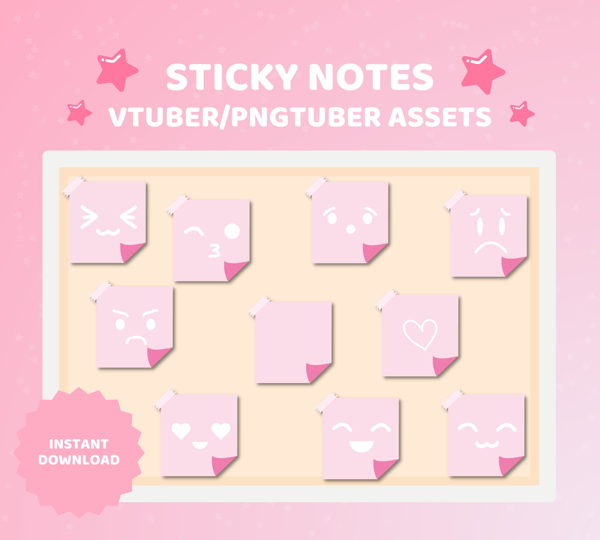 Vtuber Assets | Sticky Note Assets | Twitch, Vtubers & Youtube ...