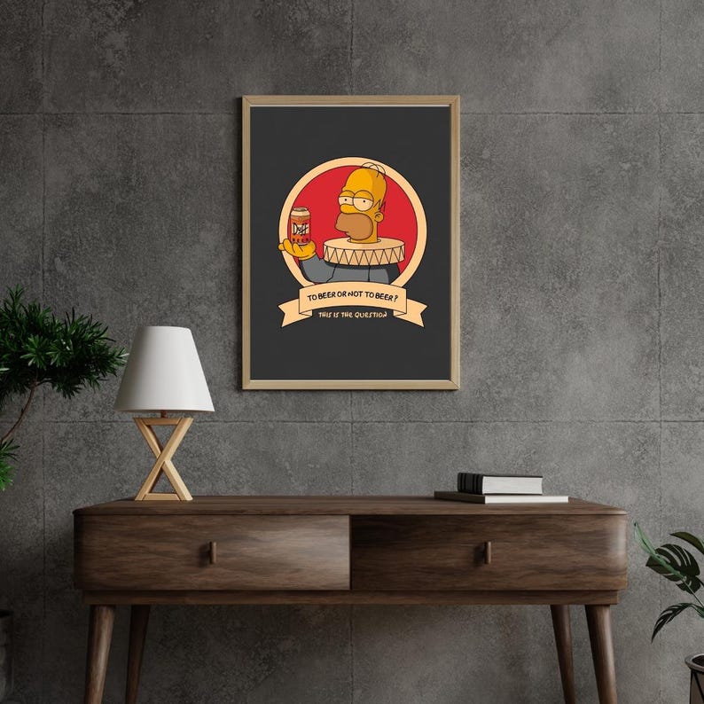 Homer Simpson - Digital Art Print - Instant Download - Printable Home ...