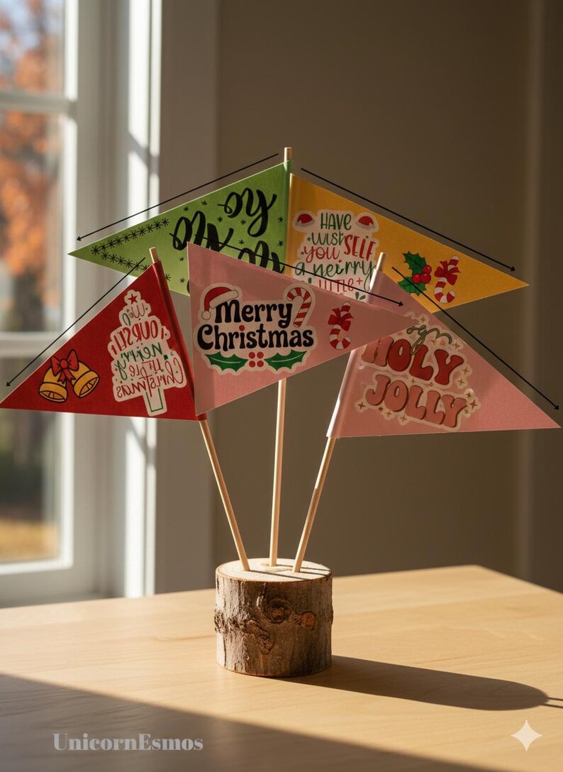 Printable Christmas Party Pennant Flags – 6 Digital Printable Banners ...
