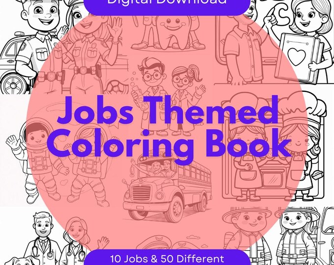 Jobs Coloring Book for Toddlers: 50 Fun Pages (printable PDF) - Etsy