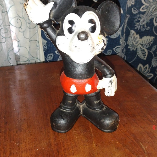 Mickey Mouse Cast Iron Bank - Etsy