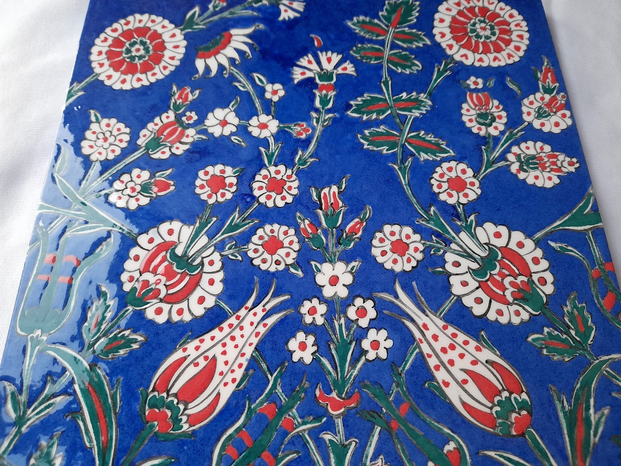 Intricate Handpainted Iznik Style Wall Tiles: Pomegranate Fruits and ...