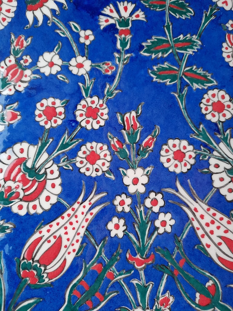 Intricate Handpainted Iznik Style Wall Tiles: Pomegranate Fruits and ...