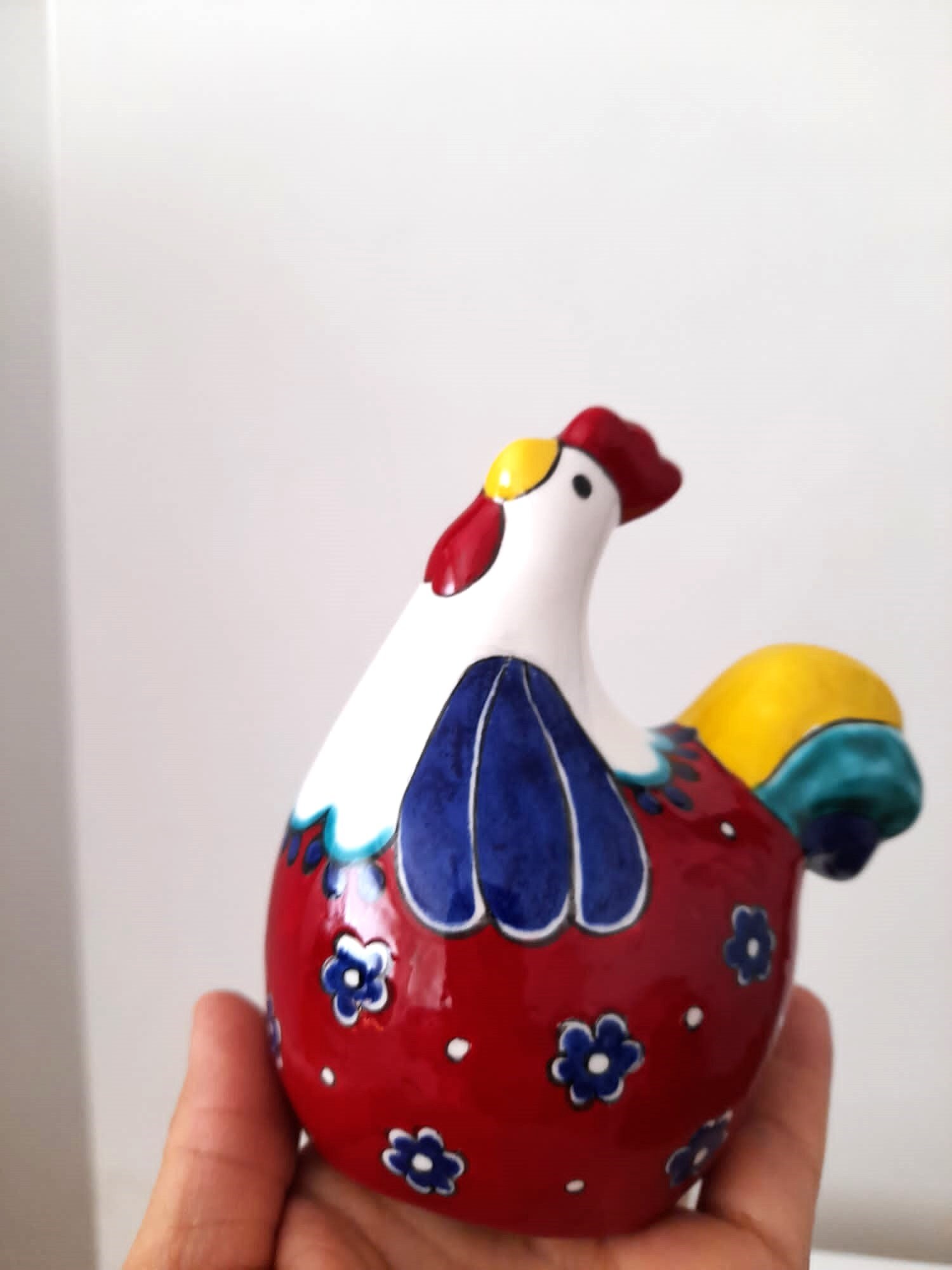 Colorfull Ceramic Hen, Handpainted Ceramic Figurine, Ceramic Home Decor ...
