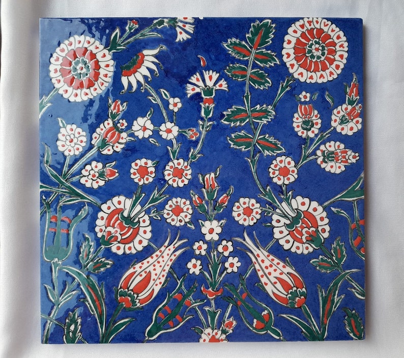 Intricate Handpainted Iznik Style Wall Tiles: Pomegranate Fruits and ...