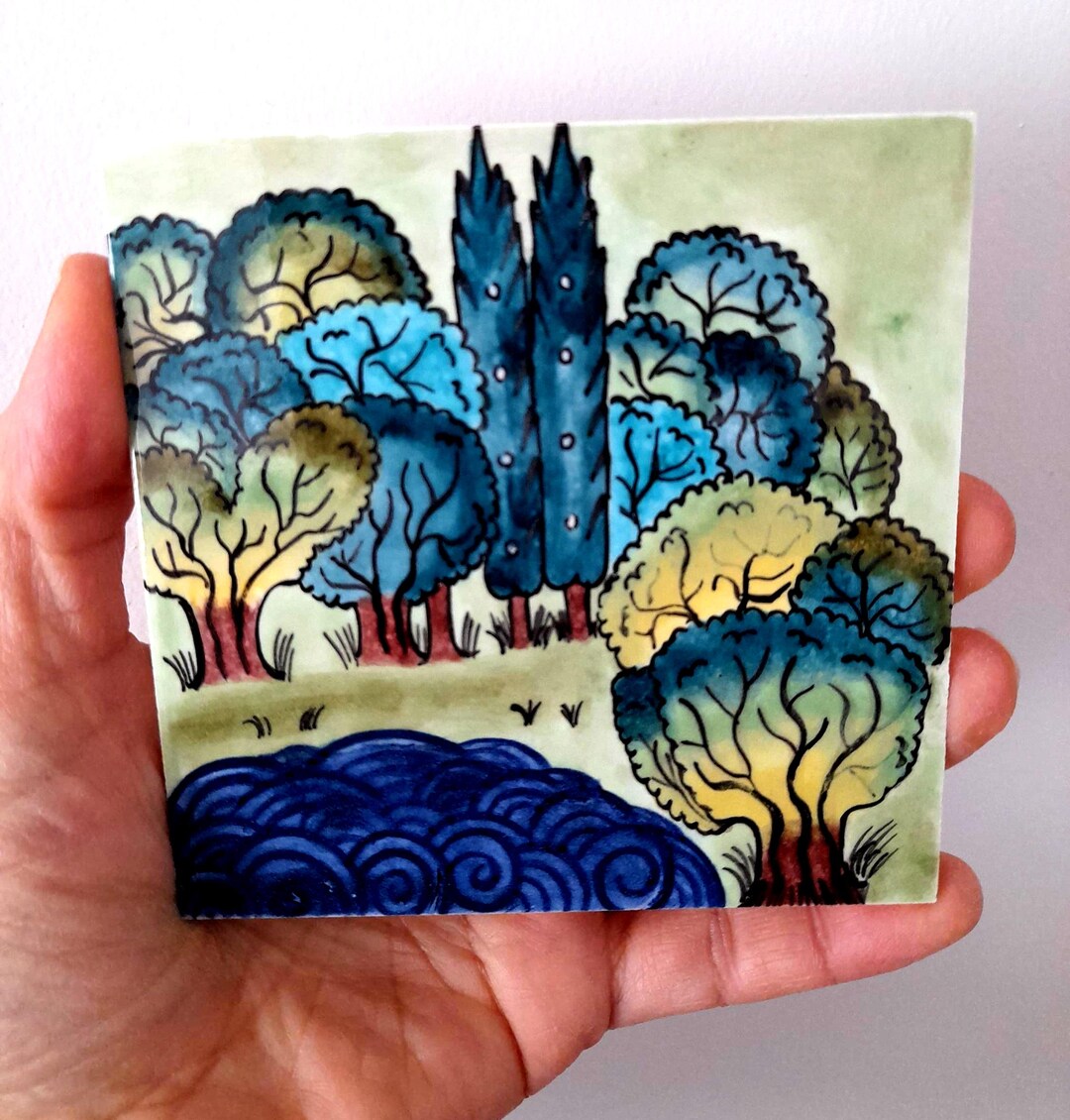 Exquisite Iznik Style Ceramic Tile With Miniature Motifs - Handpainted ...