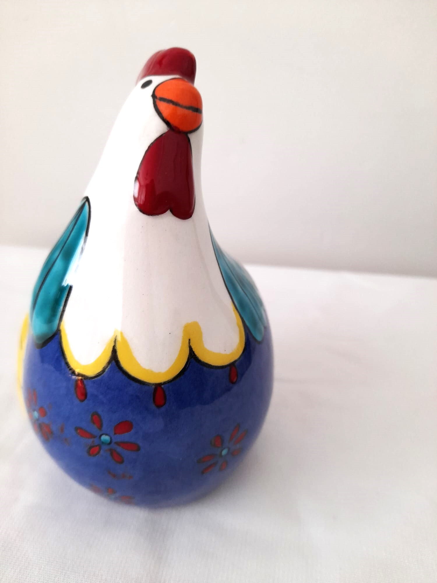 Colorfull Ceramic Hen, Handpainted Ceramic Figurine, Ceramic Home Decor ...