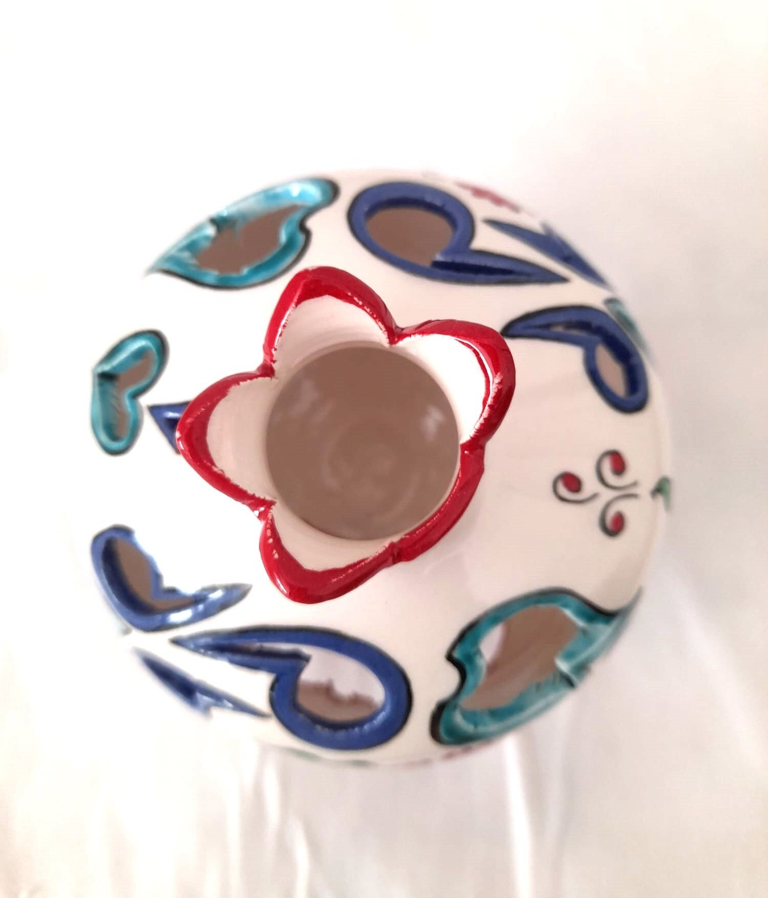 Pomegranate Exquisite Iznik Style Ceramic Candle Holder With Red ...