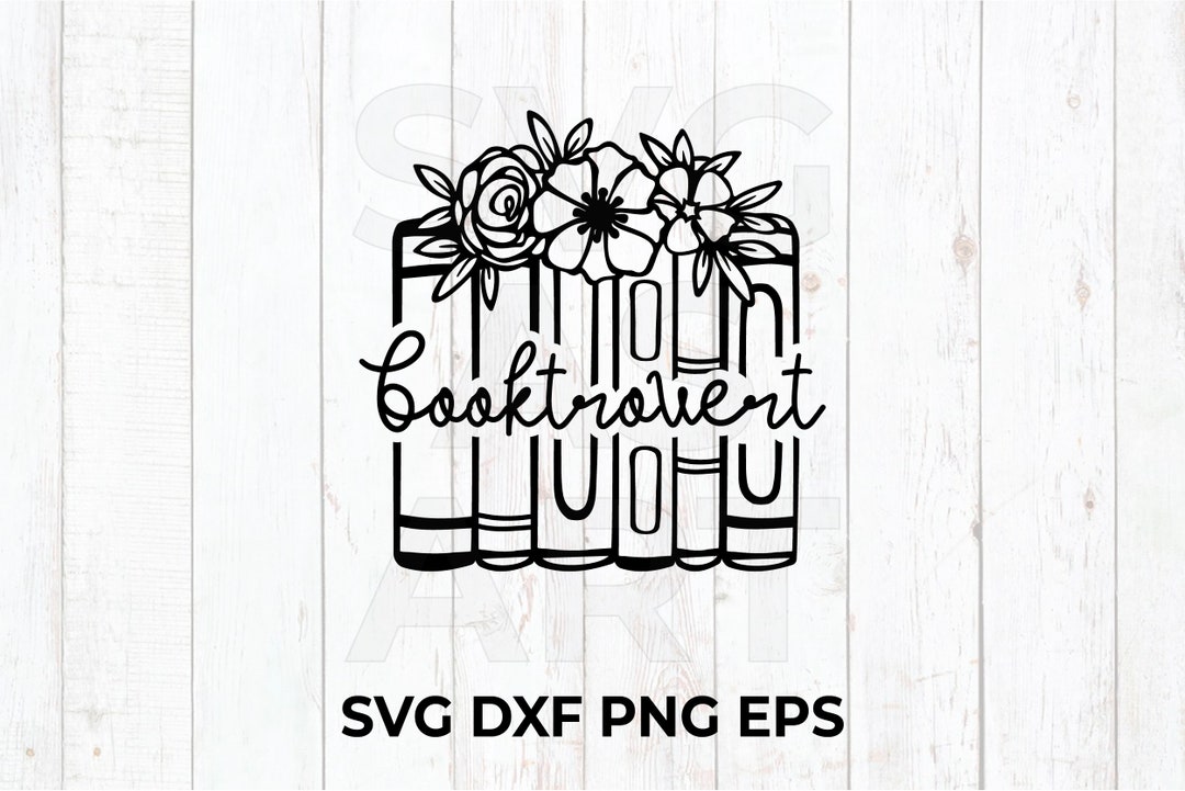 Booktrovert SVG Vector Cut File - Etsy