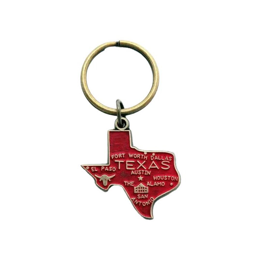 Texas Vintage Map Keychain - Etsy