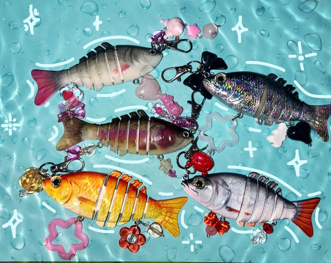 Fish Lure Fidget Keychain With Charms - Etsy