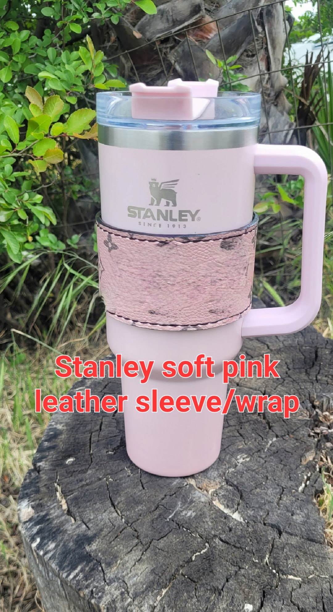Stanley Soft Pink Leather Wrap/sleeve - Etsy