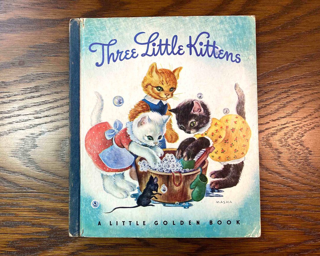 Three Little Kittens A Little Golden Book Original Blue - Etsy