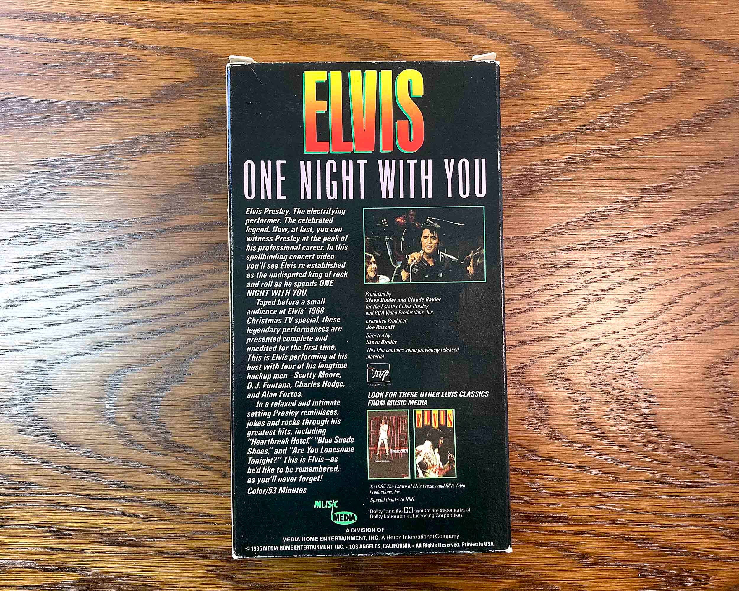 Elvis Presley One Night With You Format: VHS 53 Minutes 1985 - Etsy