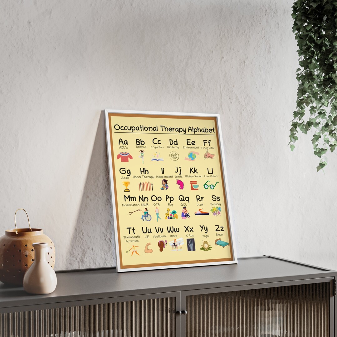 Occupational Therapy Alphabet Poster With Wooden Frame - Etsy