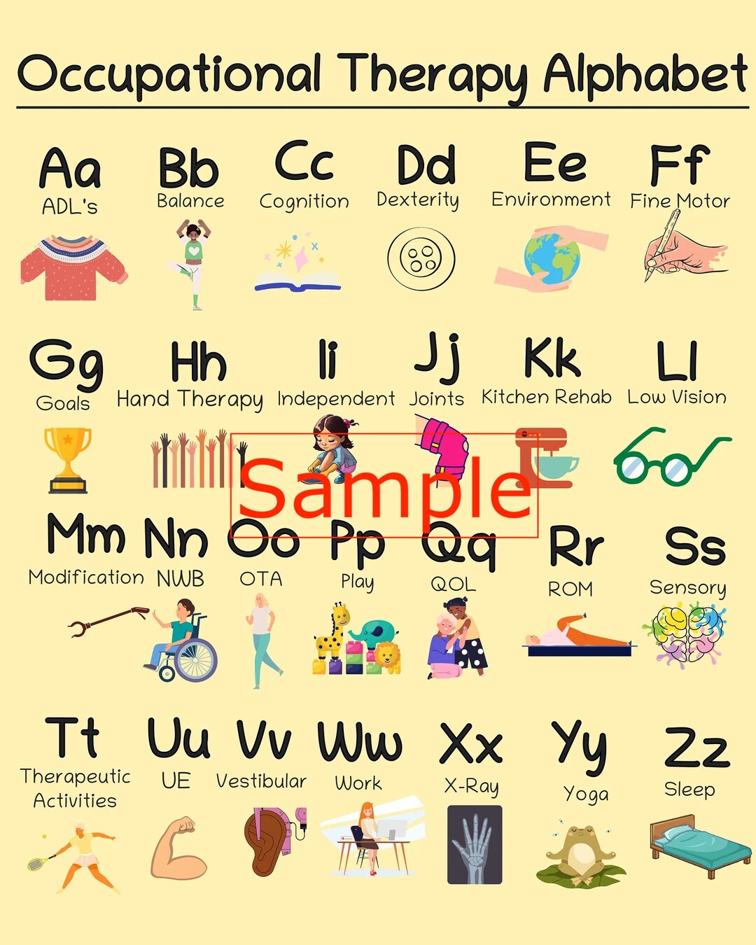 Occupational Therapy Alphabet Digital Download - Etsy