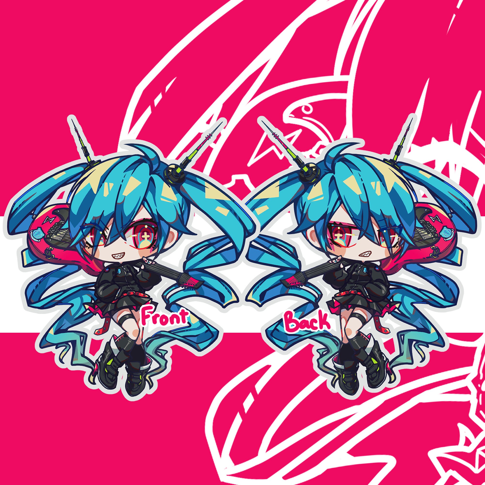 Hatsune Miku Lamrock Clear Acrylic Keychain, 3 Inches, Double Sided ...