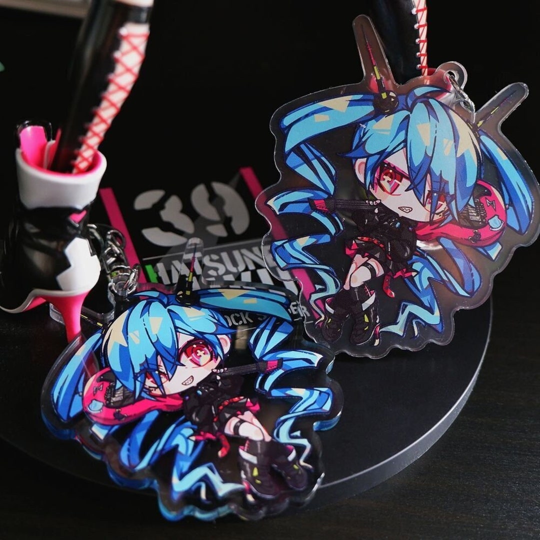Hatsune Miku Lamrock Clear Acrylic Keychain, 3 Inches, Double Sided ...