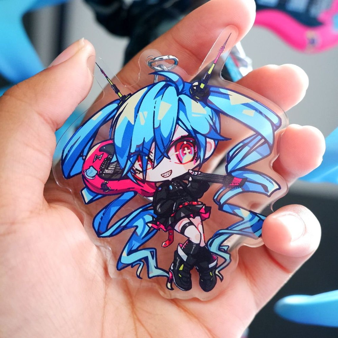 Hatsune Miku Lamrock Clear Acrylic Keychain, 3 Inches, Double Sided ...