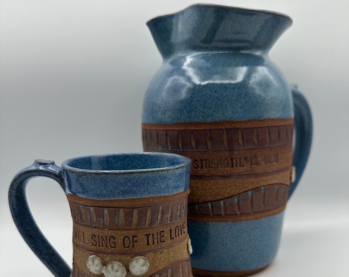 Ed Schrock-down to Earth Scriptural Pottery Pitcher and Mug - Etsy