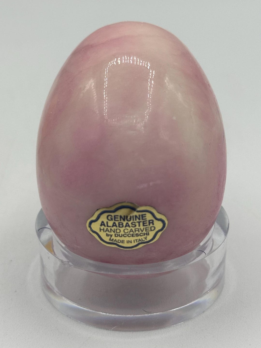 Vintage Ducceschi Alabaster Hand Carved Egg (pink) - Etsy