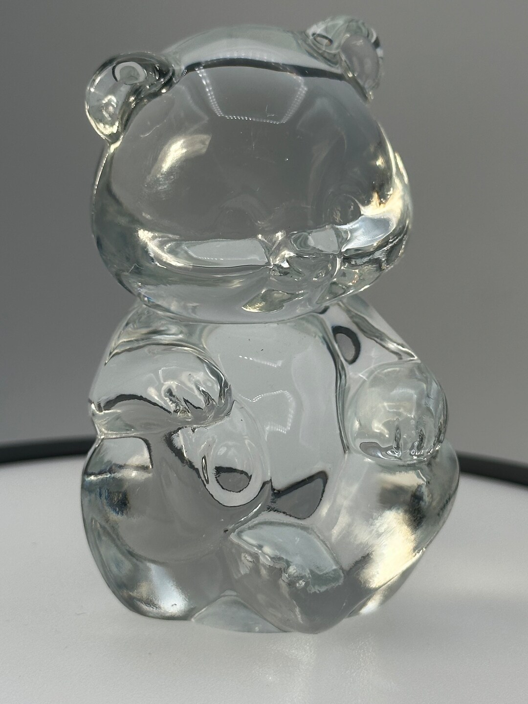 Vintage Fenton Clear Glass Bear - Etsy