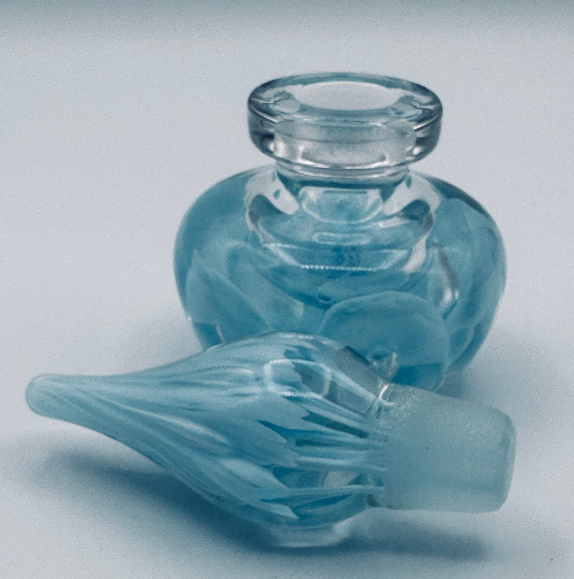 Zimmerman Aqua Flowers Perfume Bottle - Etsy