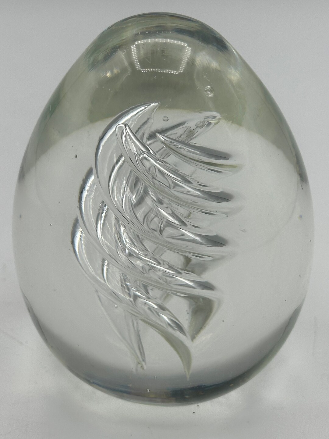 Oval Triple Clear Swirl Paperweight - Etsy